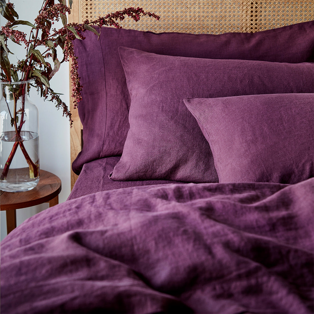 Berry Linen Blend Pillowcase (Pair) | Piglet in Bed US