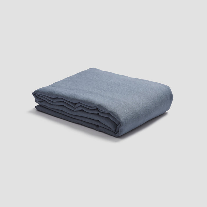 Dusk Blue Linen Blend Duvet Cover | Piglet in Bed US