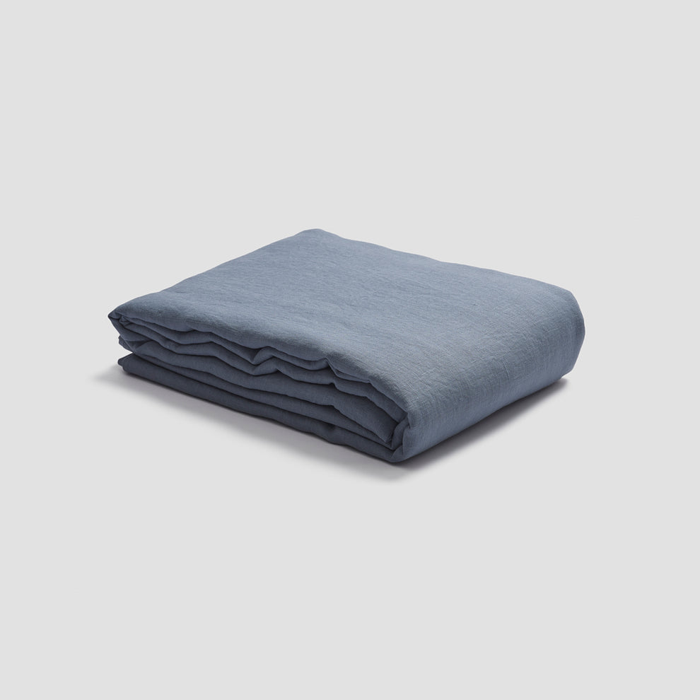 Dusk Blue Linen Blend Duvet Cover | Piglet in Bed US