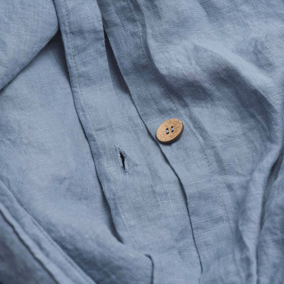 Dusk Blue Linen Blend Duvet Cover | Piglet in Bed US