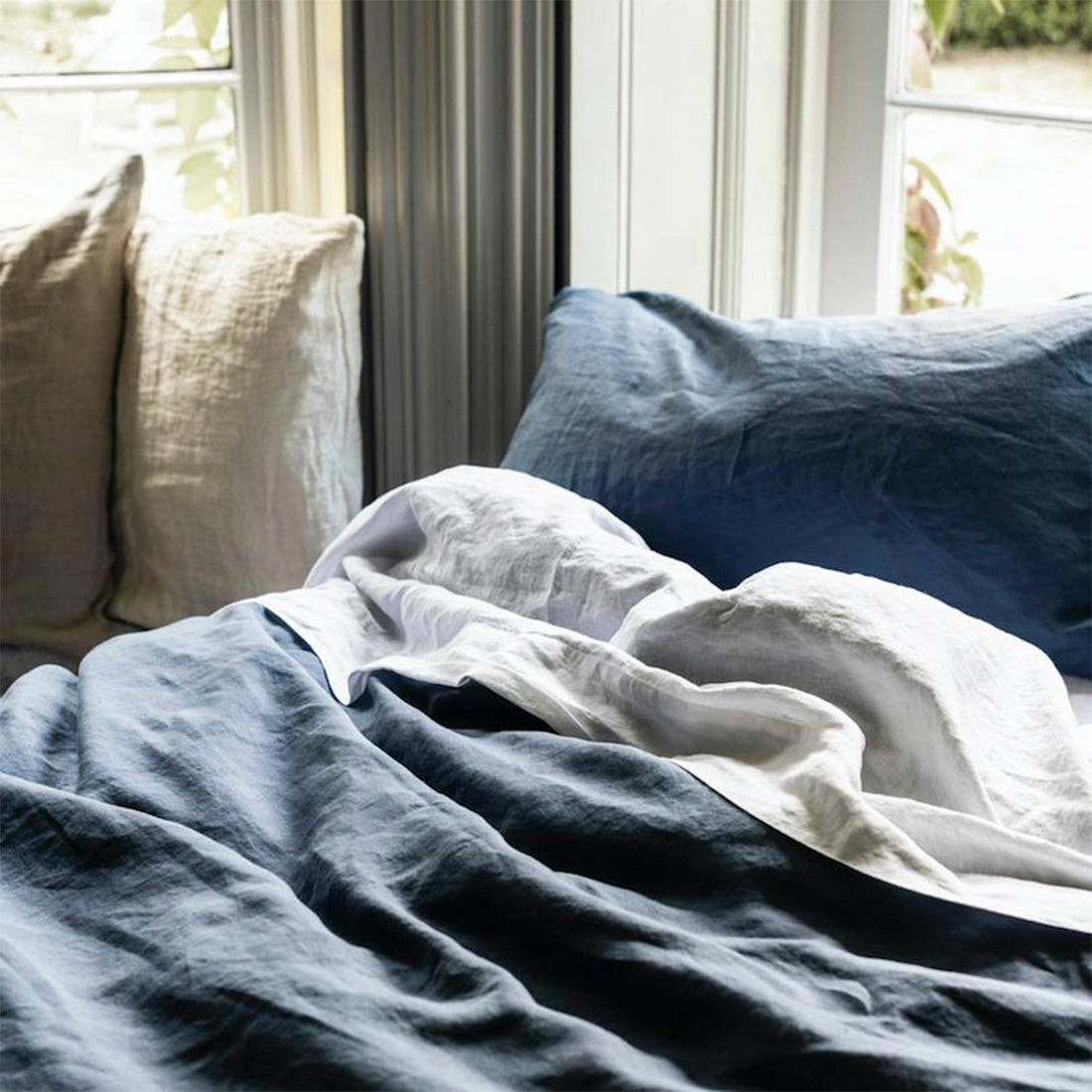 Blueberry Linen Blend Duvet Cover | Piglet in Bed US