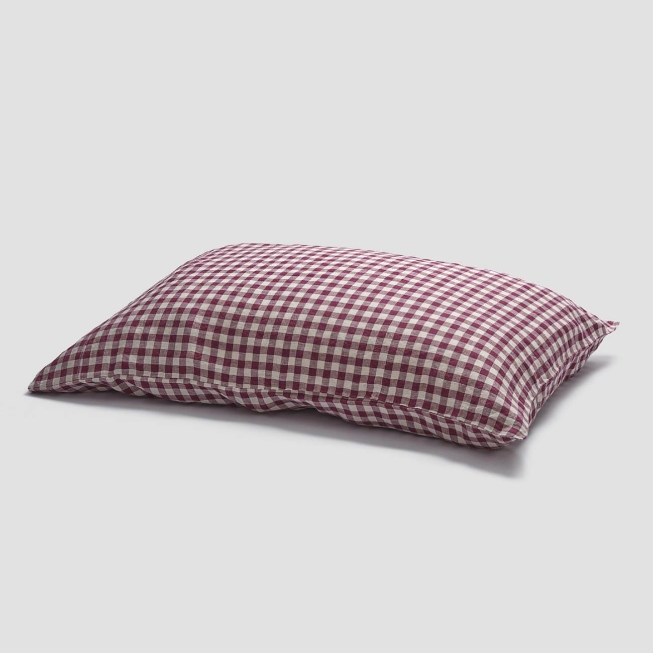 Berry Gingham 100% Linen Pillowcases (Pair) | Piglet in Bed US