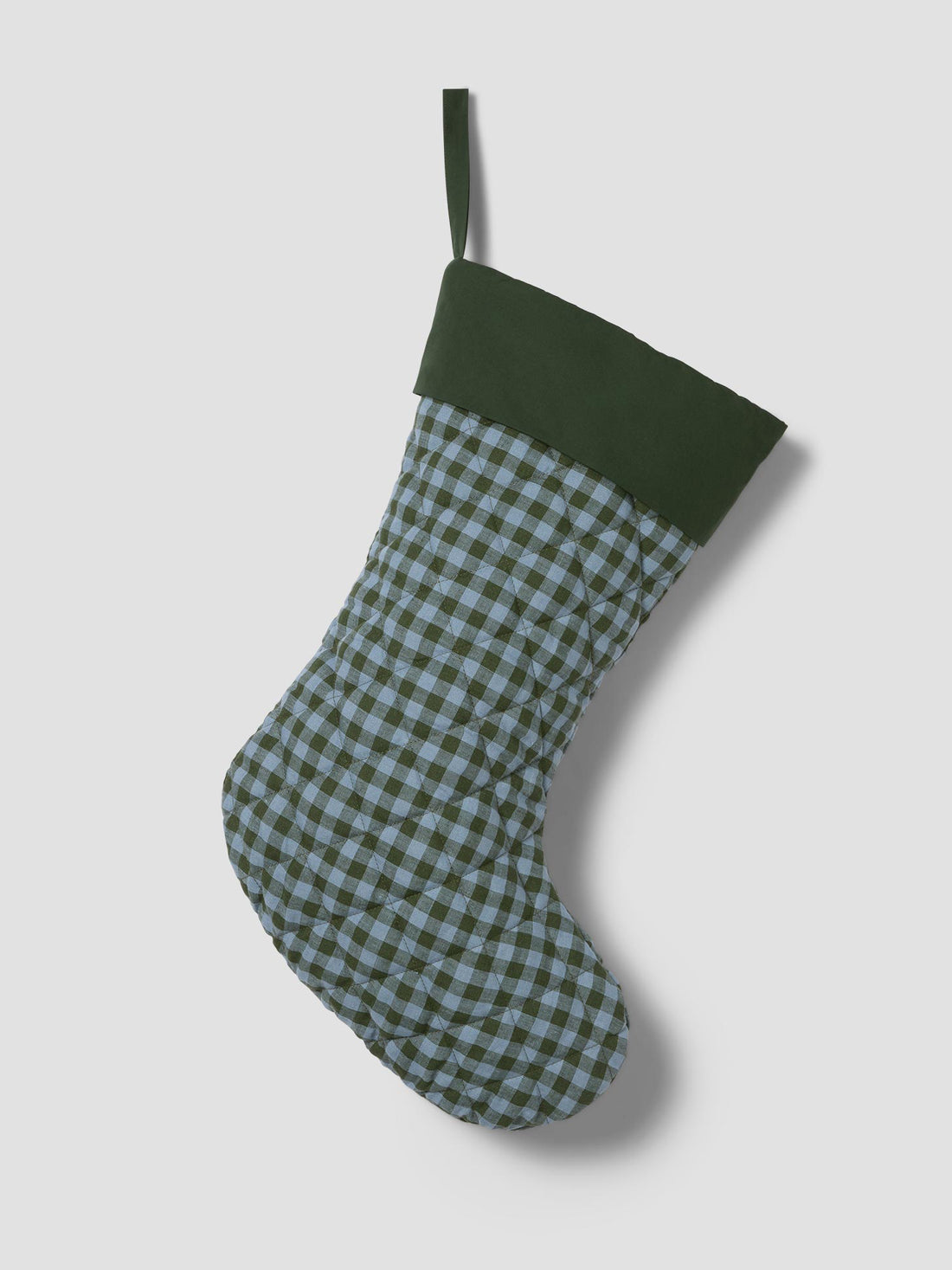 Fern Green & Dusk Blue Color Drenched Linen Blend Christmas Stocking ...