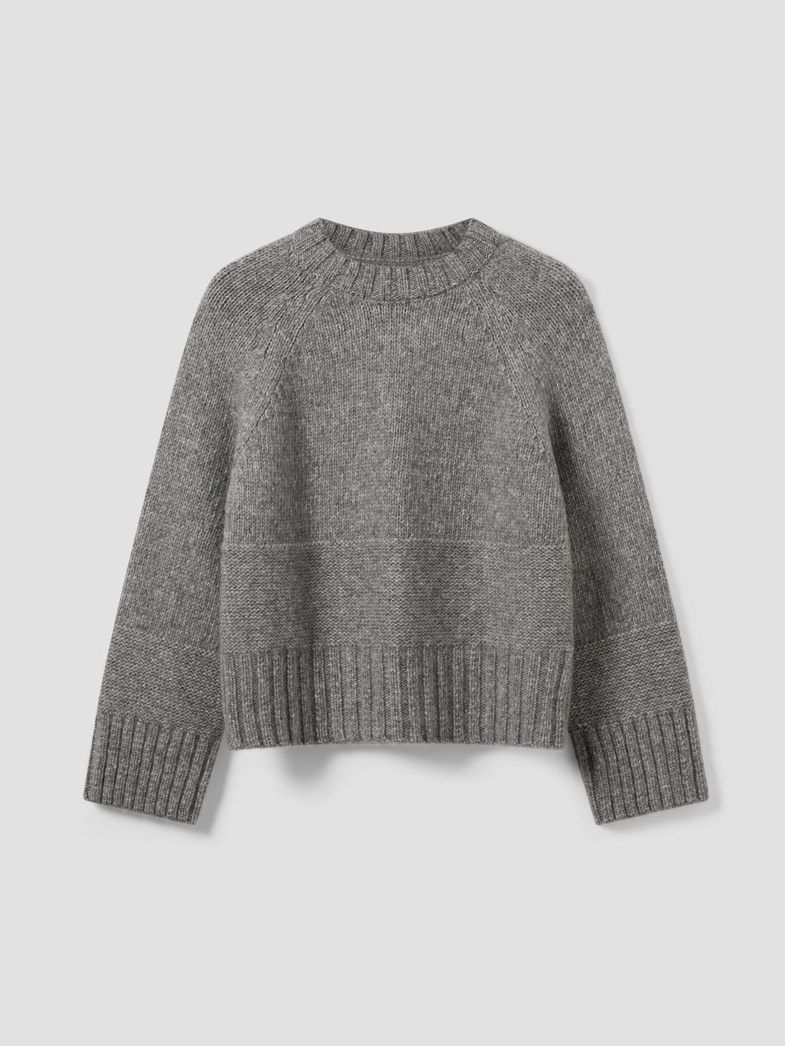 Grey Crew Neck Wool Jumper | Piglet in Bed US