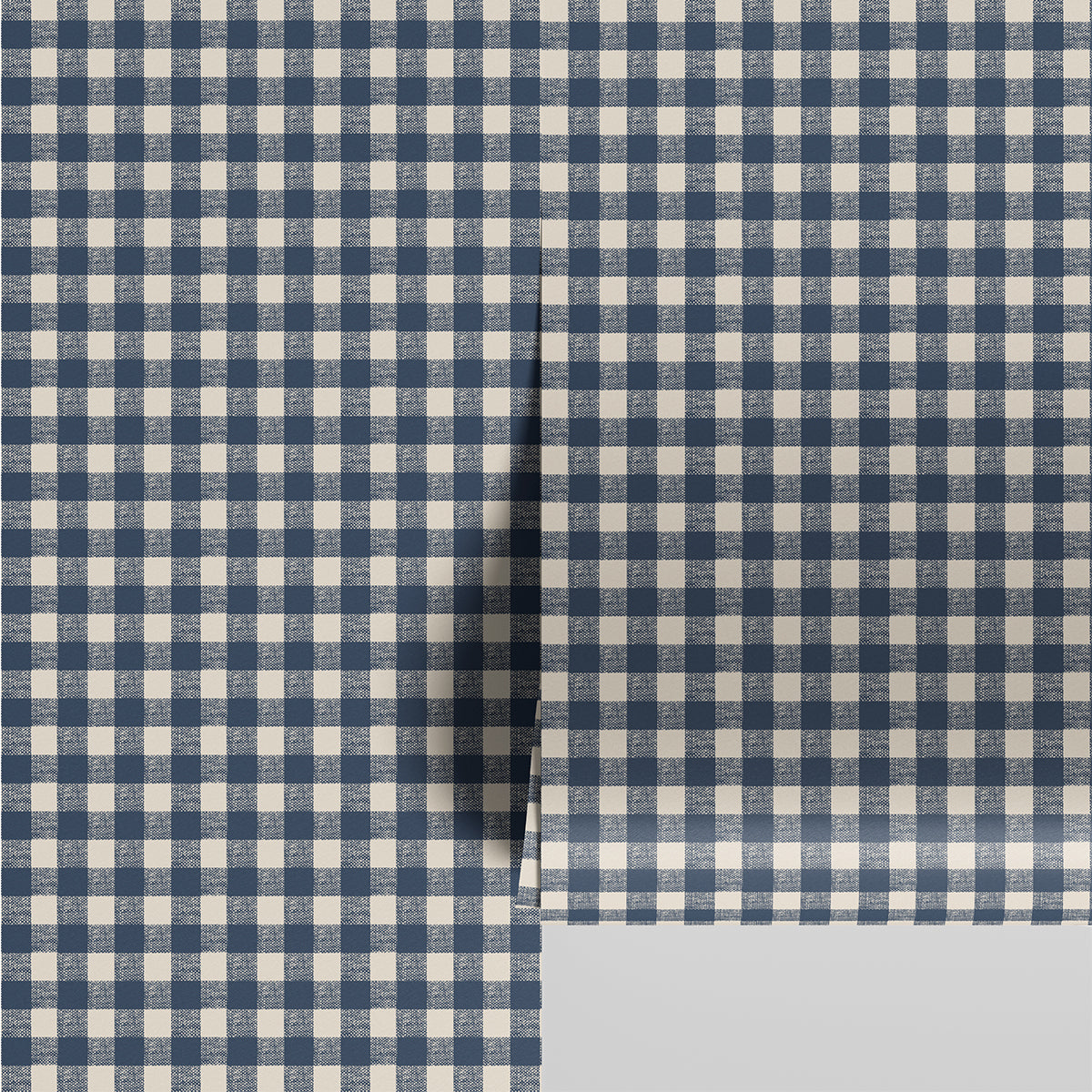 Titan Blue Gingham Wallpaper | Piglet in Bed US