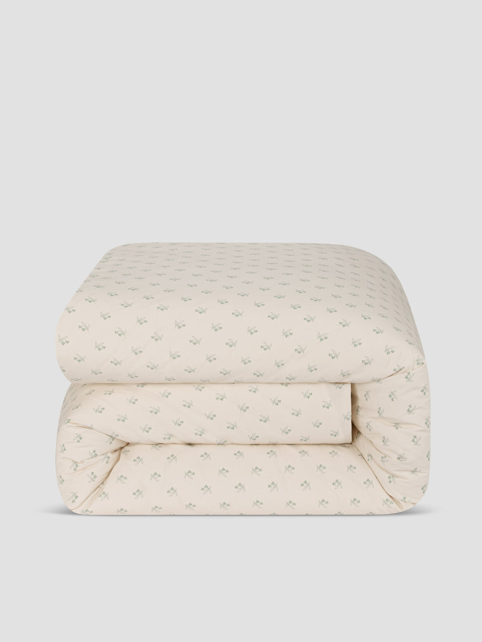 Mellow Green Martha Floral Cotton Duvet Cover | Piglet in Bed US