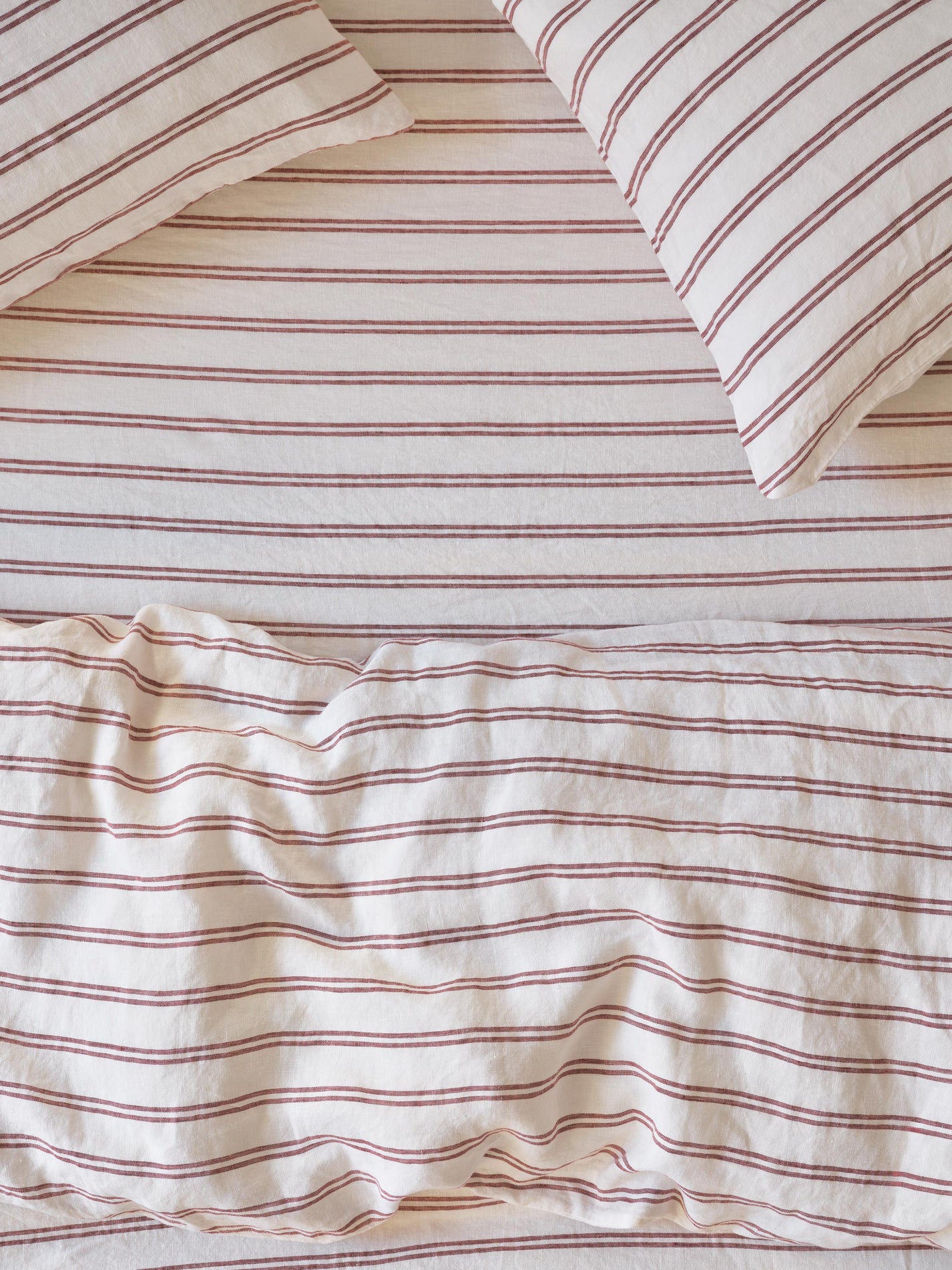 Rhubarb Kemptown Stripe Linen Blend Duvet Cover | Piglet in Bed US