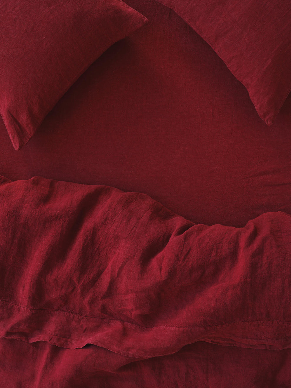 Rhubarb 100% Linen Fitted Sheet | Piglet in Bed US