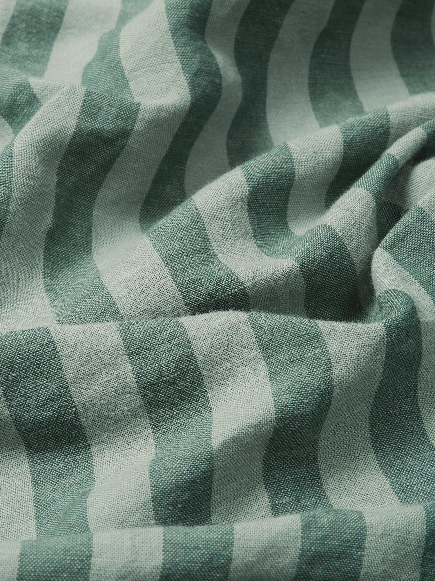 Pine Green Pembroke Stripe Linen Blend Duvet Set | Piglet in Bed US