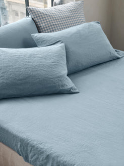 Dusk Blue Linen Blend Duvet Cover | Piglet in Bed US