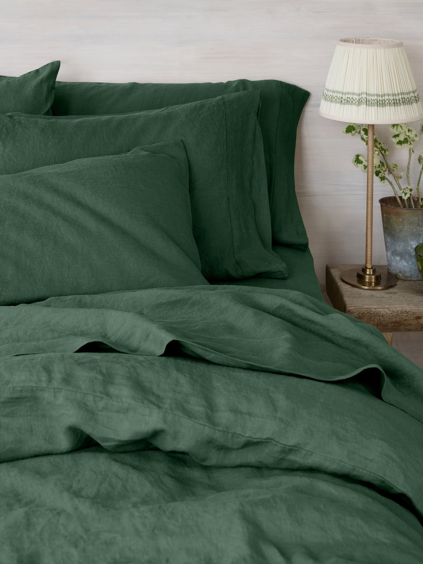 Elm Green Linen Blend Duvet Cover | Piglet in Bed US