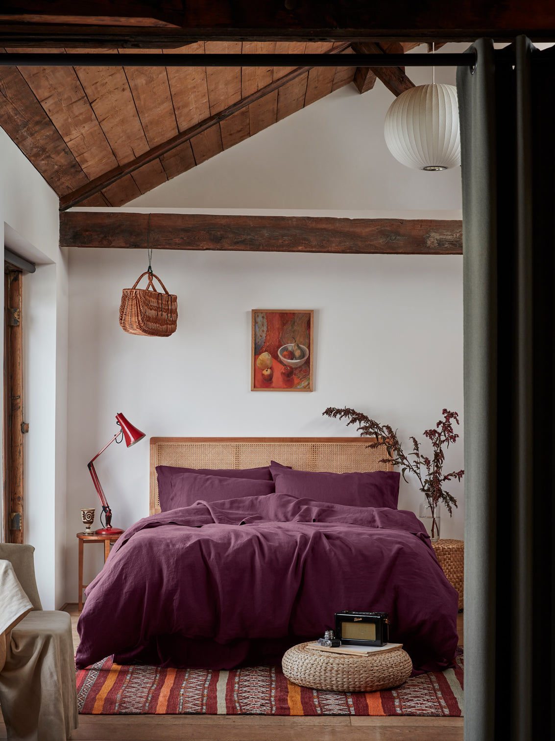 Berry Linen Blend Duvet Cover | Piglet in Bed US