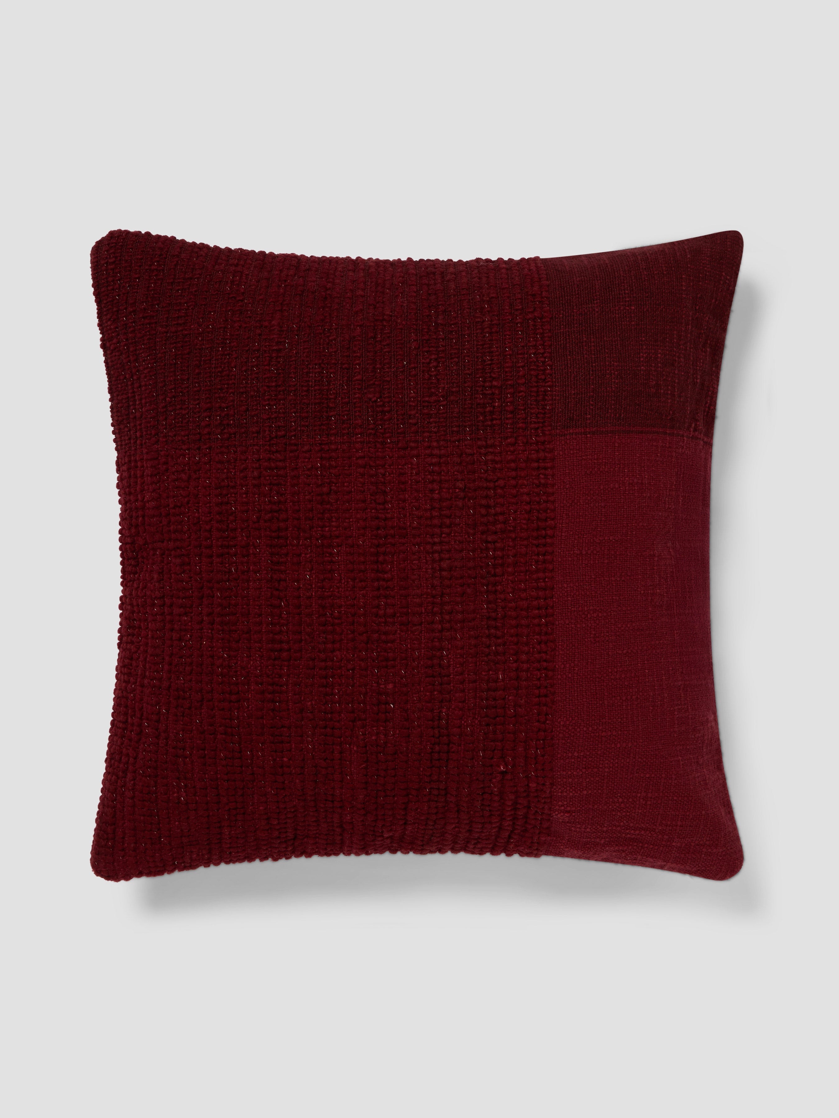 Rhubarb Soft Cross Weave Wool Square Cushion Cover | Piglet in Bed US